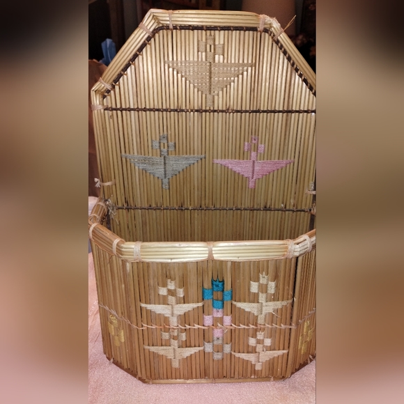 Office | Vintage Boho Woven Mail Container | Poshmark